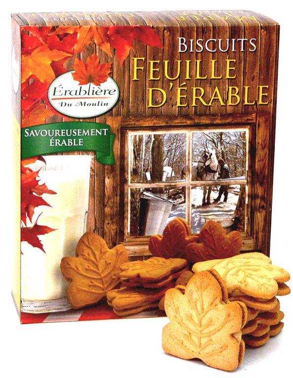 Biscuits feuille d'érable 350g - Crème d'érable - 100% Canada (Québec)